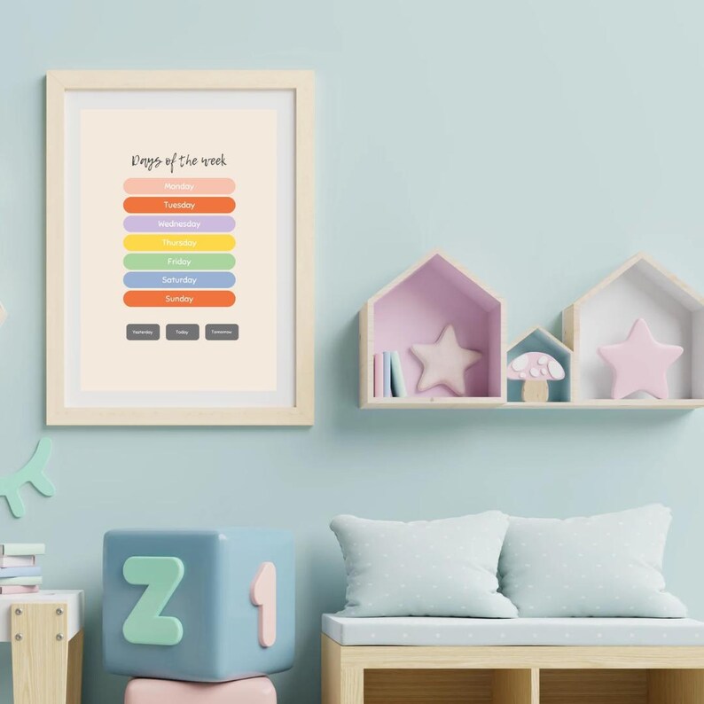 Set of 12 Educational Poster for Nursery Decor, Kids Wall Art, Playroom Decor, Nursery Printable ...