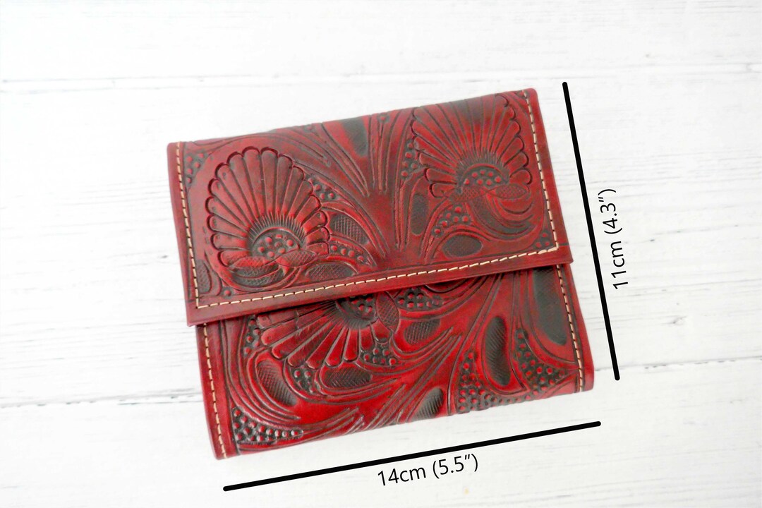 Small Red Wallet, Ladies Leather Wallet, Small Wallet, Leather Purse ...