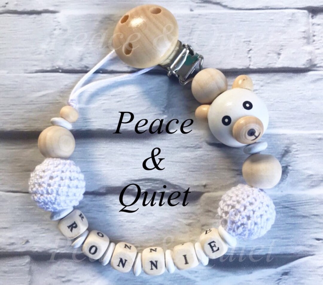 Beautiful Handmade Personalised Dummy Clip Wooden Dummy - Etsy