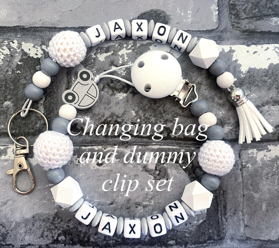 Pram Charm | Changing Bag Keychain | Matching Dummy Clip | Pacifier ...