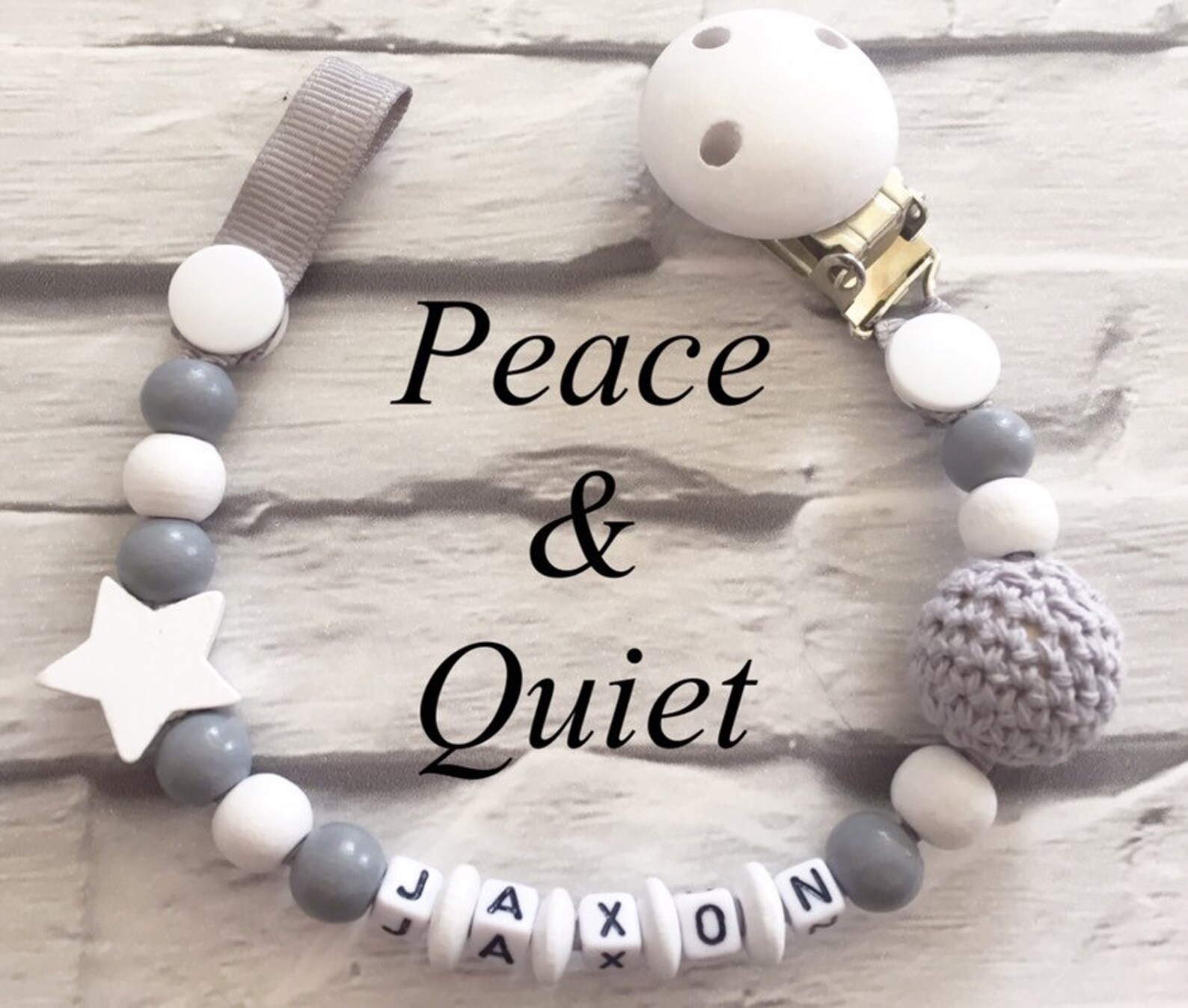 Beautiful Handmade Personalised Dummy Clip Wooden Dummy - Etsy UK