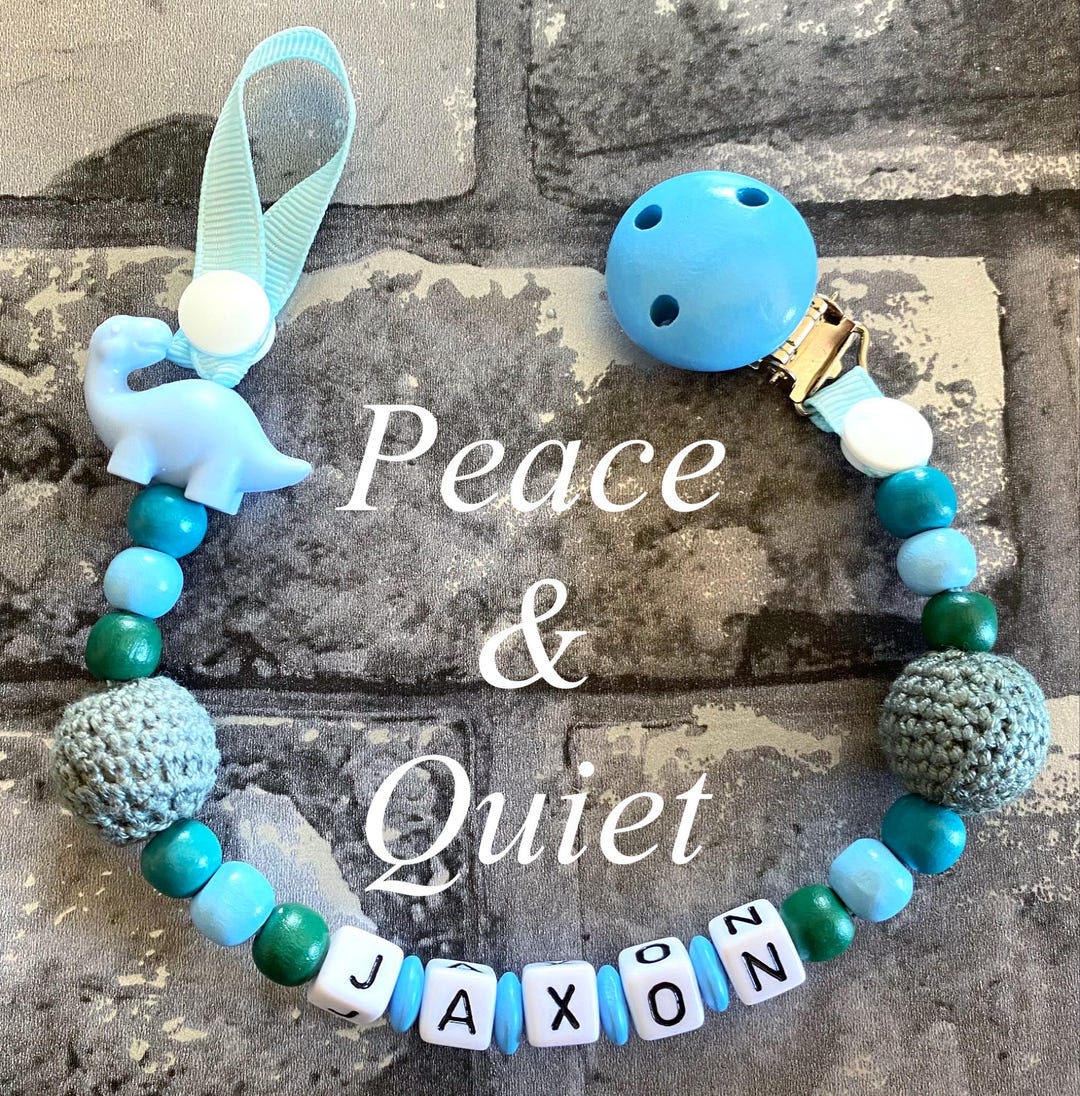 Personalised Dummy Clip, Wooden Dummy Chain, Wooden Pacifier Clip ...