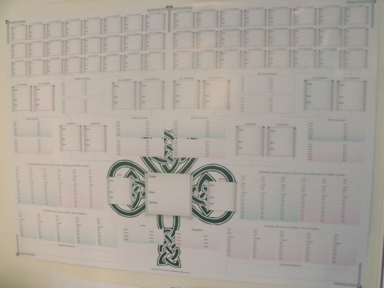 Celtic Family Tree Chart 7 Generations DOWNLOAD - Etsy