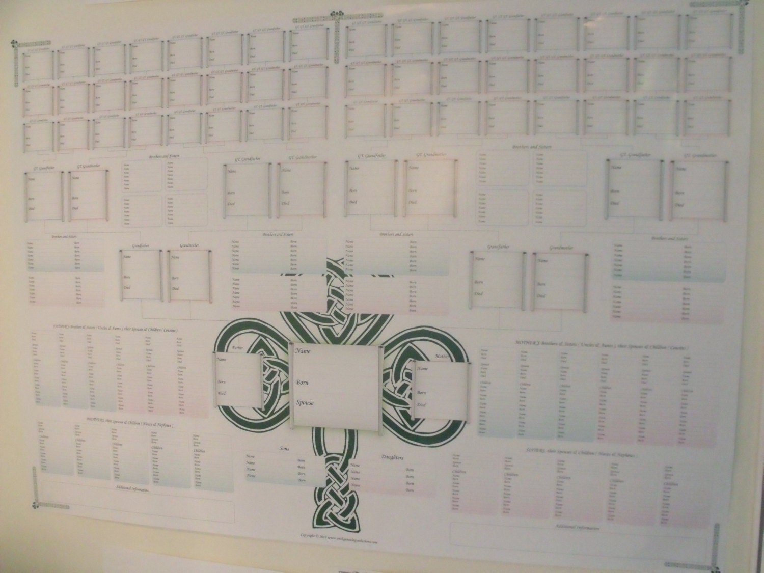 Celtic Family Tree Chart 7 Generations DOWNLOAD - Etsy
