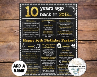 Printable 10th Birthday Chalkboard Sign Video Games Birthday - Etsy