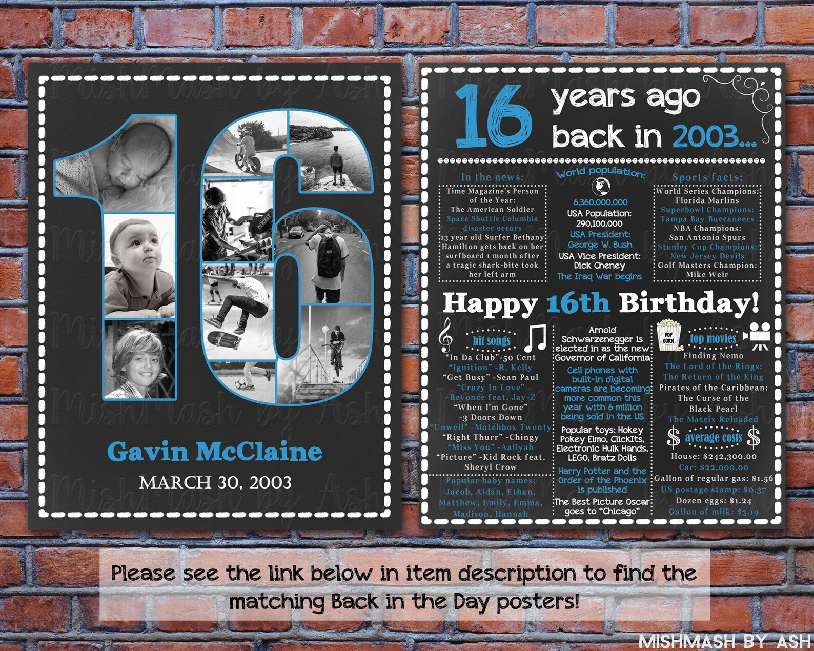 16th Birthday Sign 16th Birthday Photo Collage Sweet 16th | Etsy