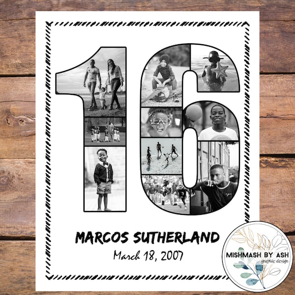16th Birthday Photo Collage - Etsy