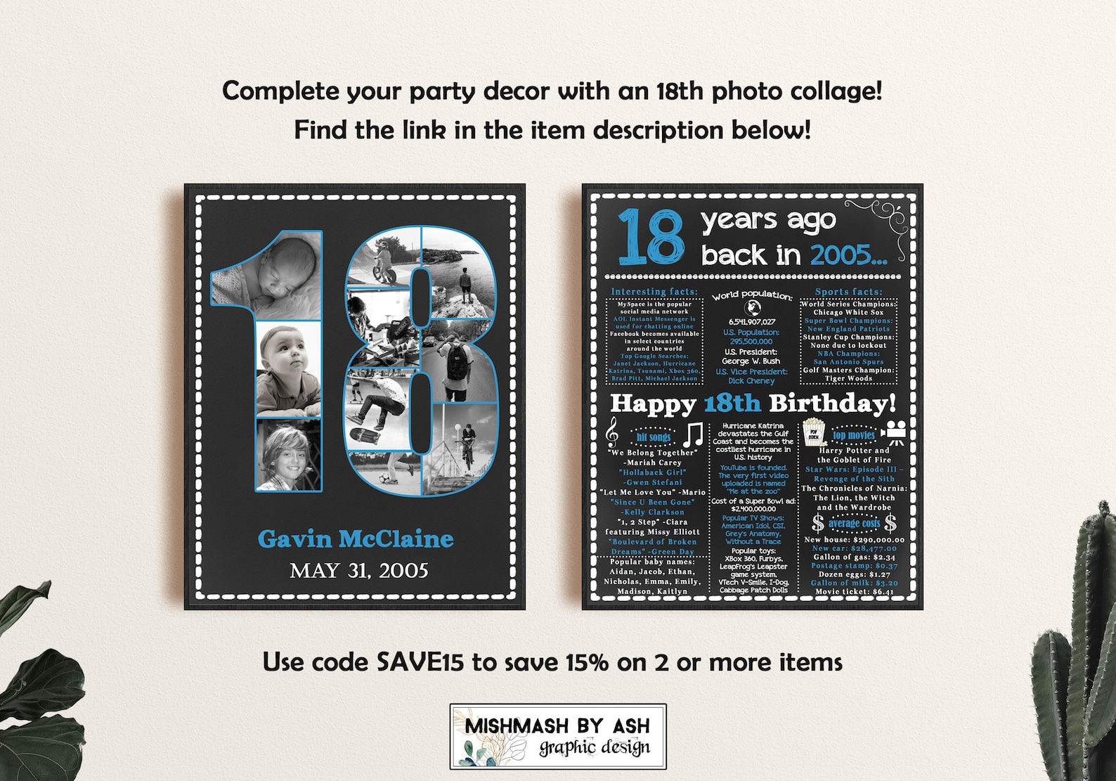 2005 18th Birthday Gift Boy 18th Birthday for Him 18th - Etsy