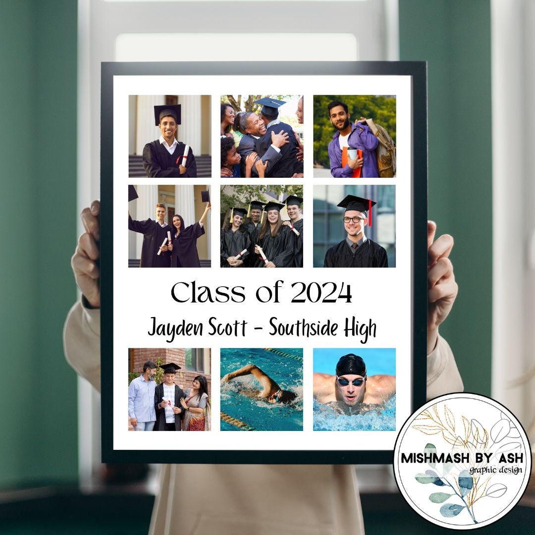 Personalized Graduation Gift Son, Custom Photo Collage Grad, Graduation ...