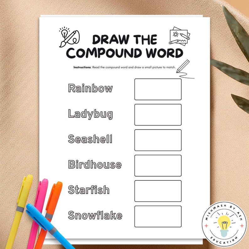 Compound Word Worksheets for 1st 2nd Grade / Grade 1 Grade 2 ...