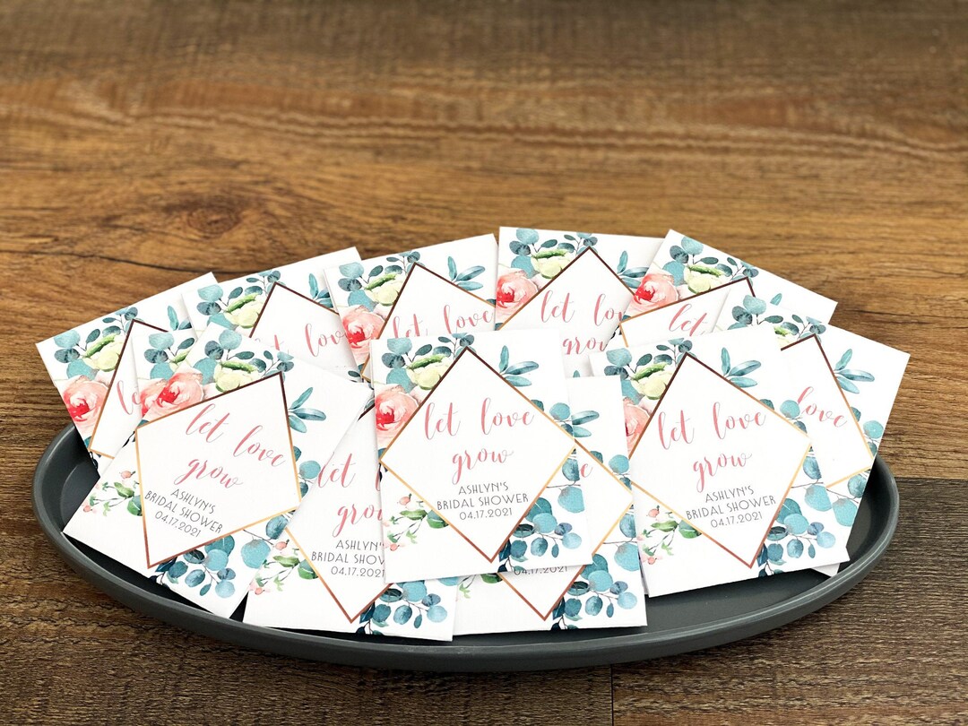 Bridal Shower Favors, Bridal Shower Seed Packets, Virtual Bridal Shower ...