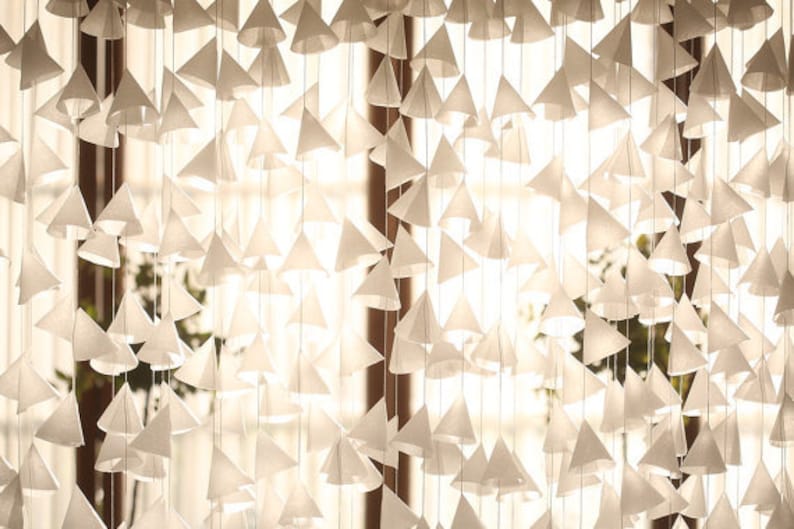 Handmade Paper Cone Wedding Backdrop: Boho Ceremony Decor (5ft X 6.5ft ...