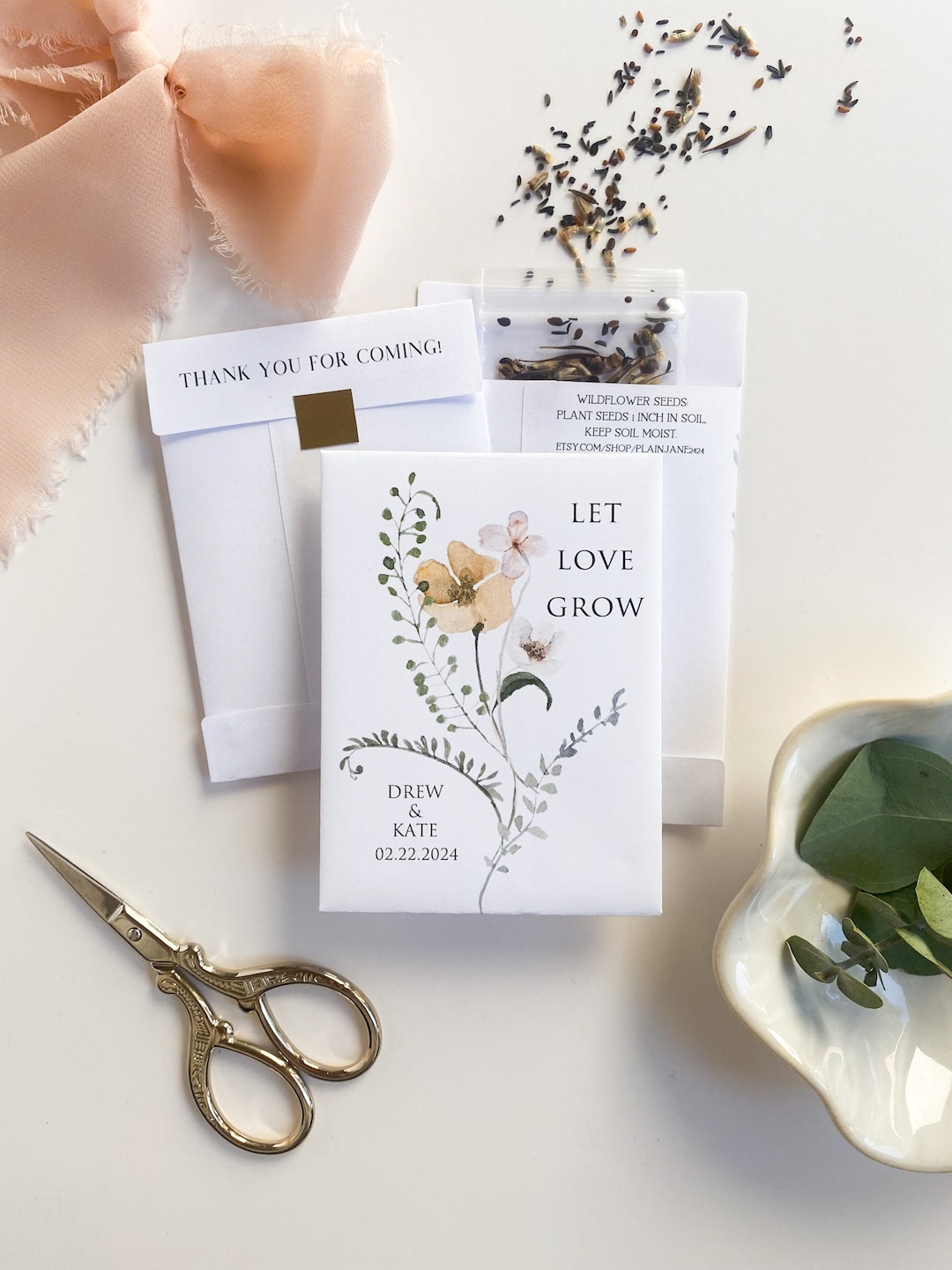 Let Love Grow- Custom Seed Wedding Favors. Plantable Wedding Favors ...