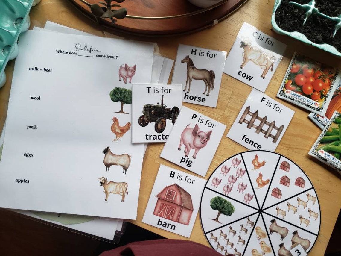 Farm Unit Learning Bundle preschool Early Elementary | Etsy