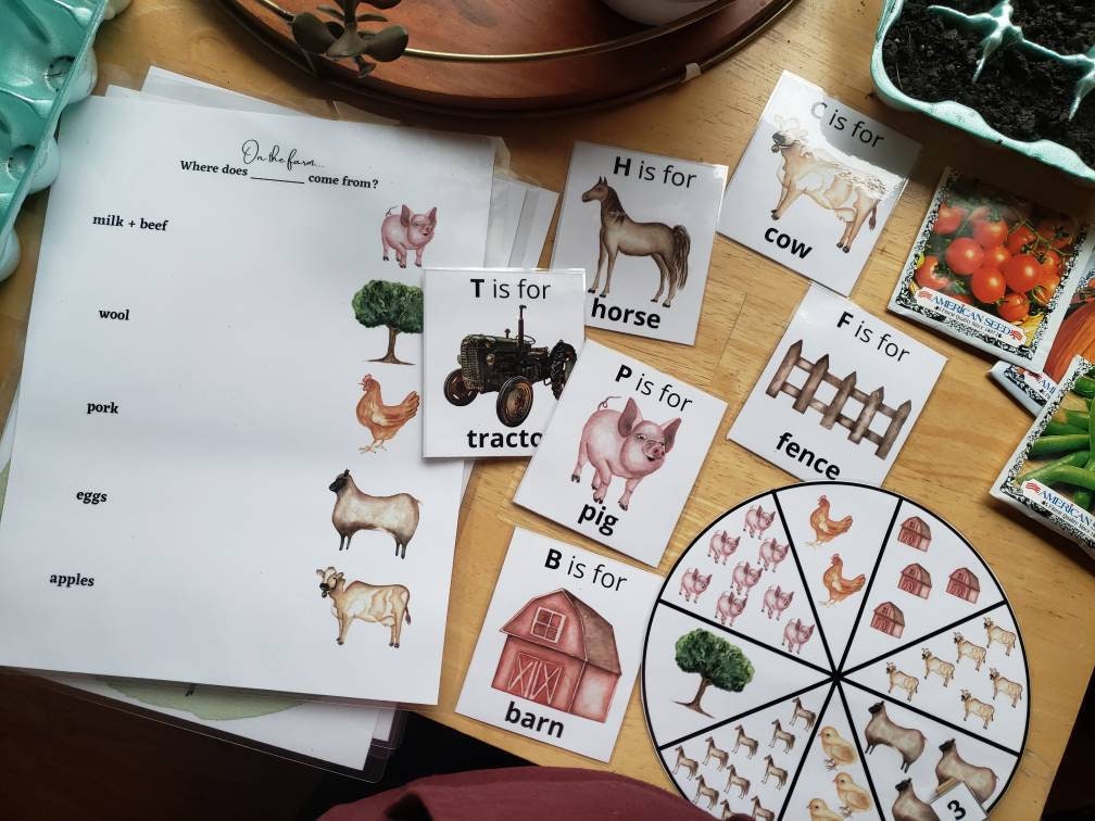 Farm Unit Learning Bundle preschool Early Elementary | Etsy