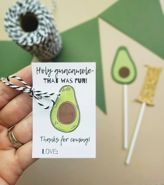 Holy Guacamole / Avocado Birthday Party Favor Tags - Etsy