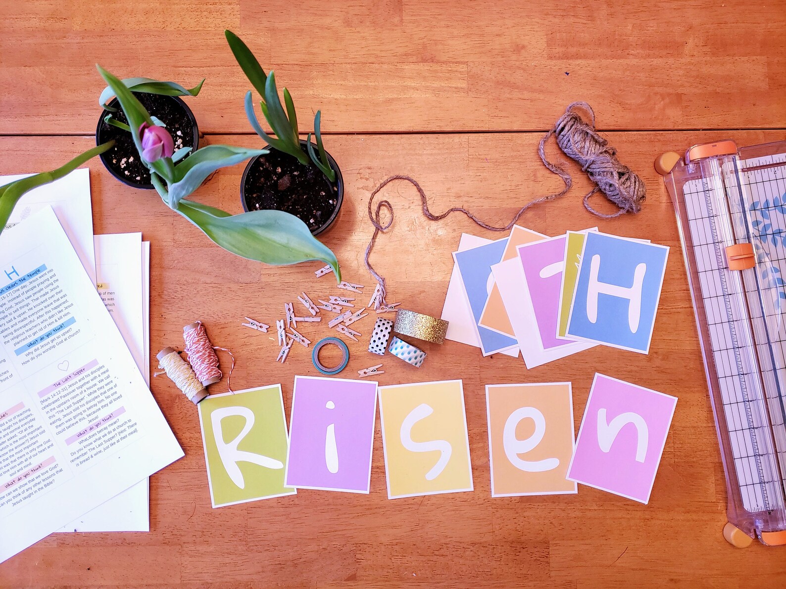 Easter Countdown Activity: Printable He is Risen Banner, Scripture ...