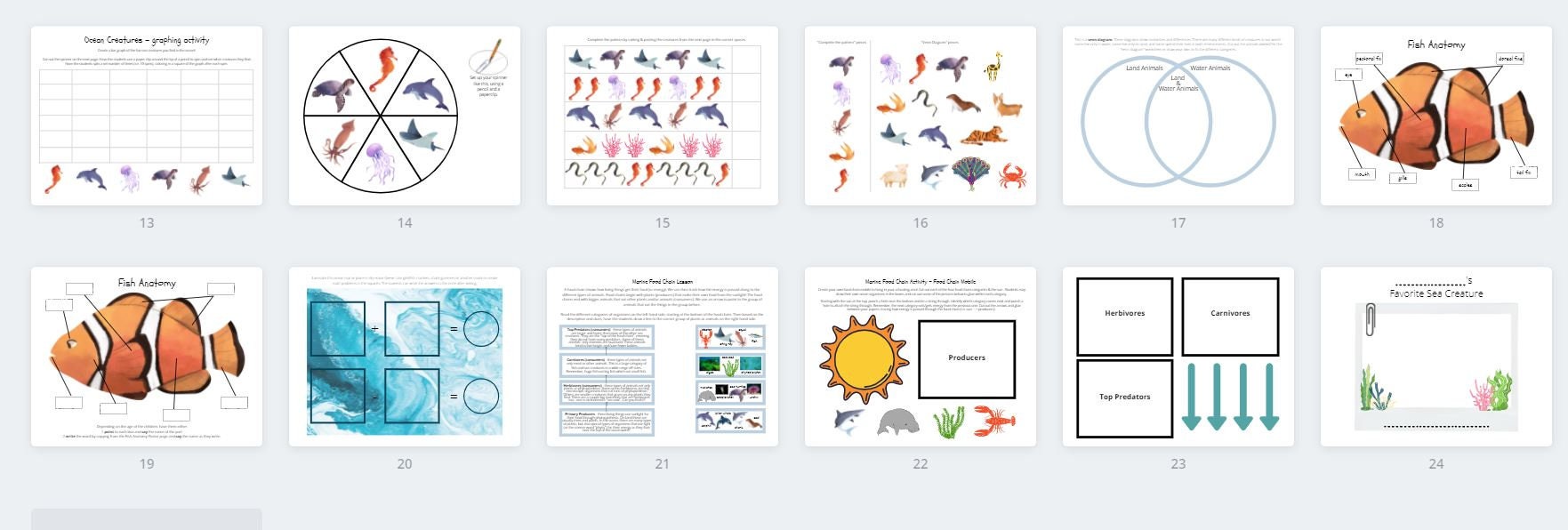 Ocean Unit Learning Bundle preschool Early Elementary - Etsy