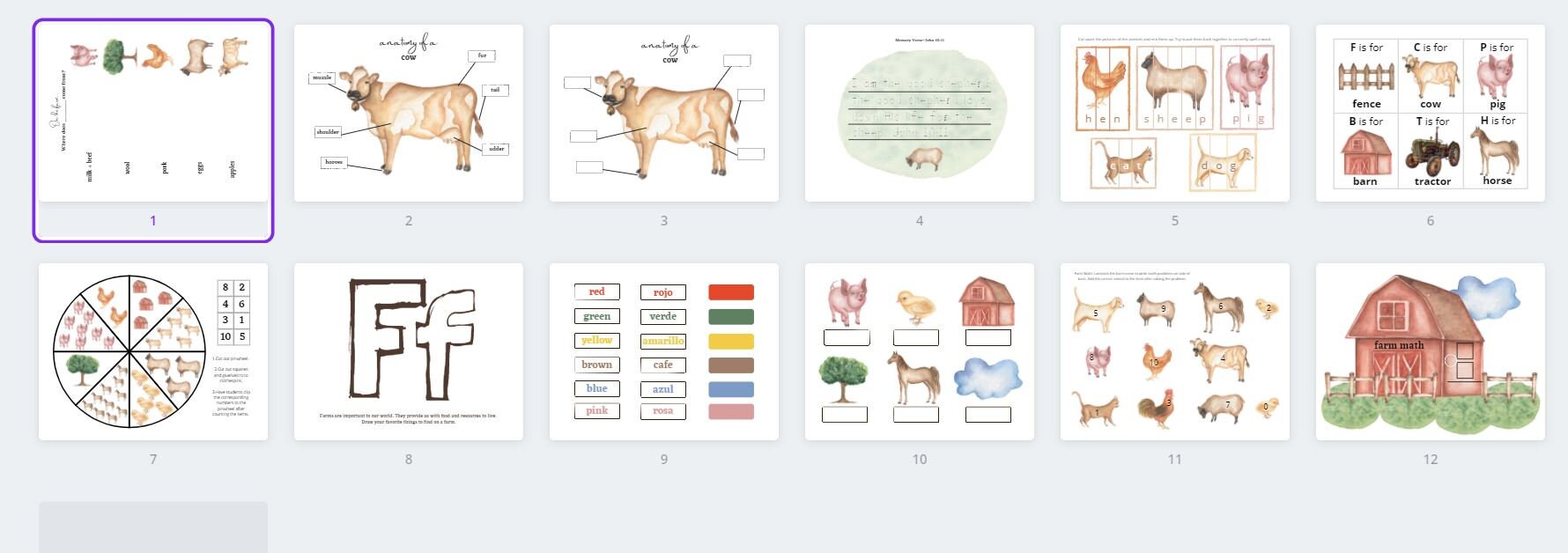 Farm Unit Learning Bundle (preschool, Early Elementary, Homeschooling ...