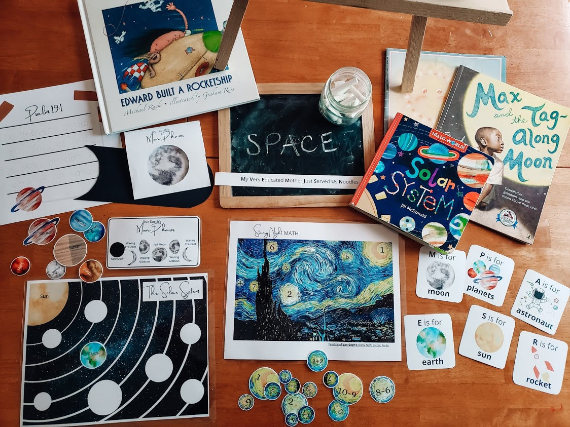 Solar System Learning Bundle math, Science, Tracing, Scripture ...