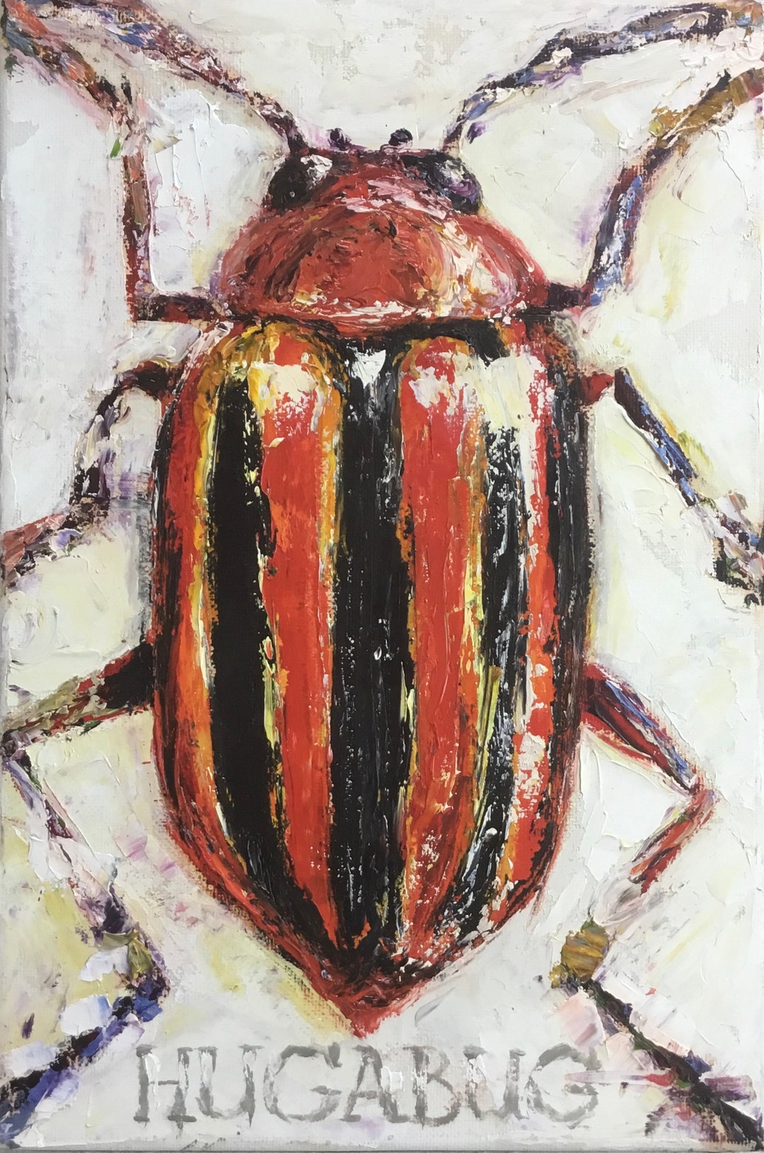 Painting-satellite “hug a Bug”, Oil Painting, Wall Decor - Etsy