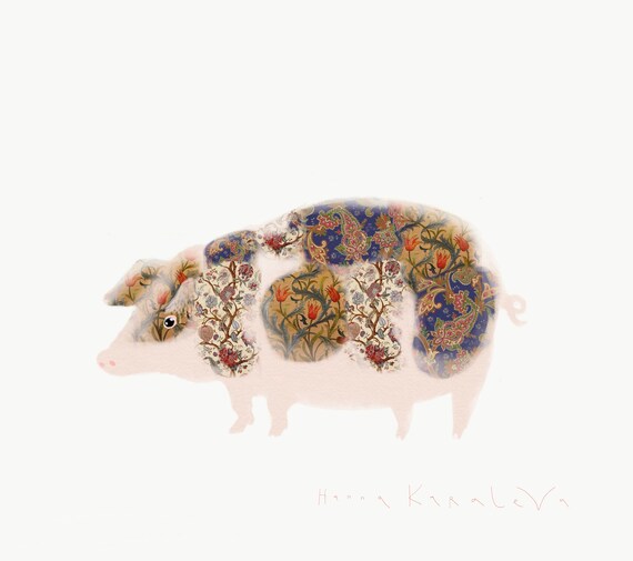 Art Print Demi-season Pig Digital Art by Hanna Karaleva | Etsy