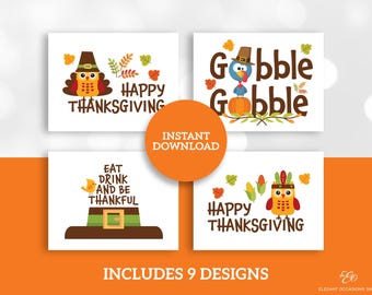 Thanksgiving Printable, INSTANT DIGITAL DOWNLOAD, 5 Little Turkeys Bag ...