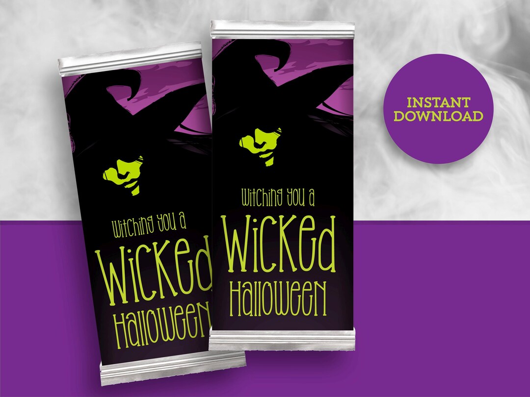 Halloween Wicked Witch Candy Bar Wrapper DIY Printable INSTANT DOWNLOAD ...