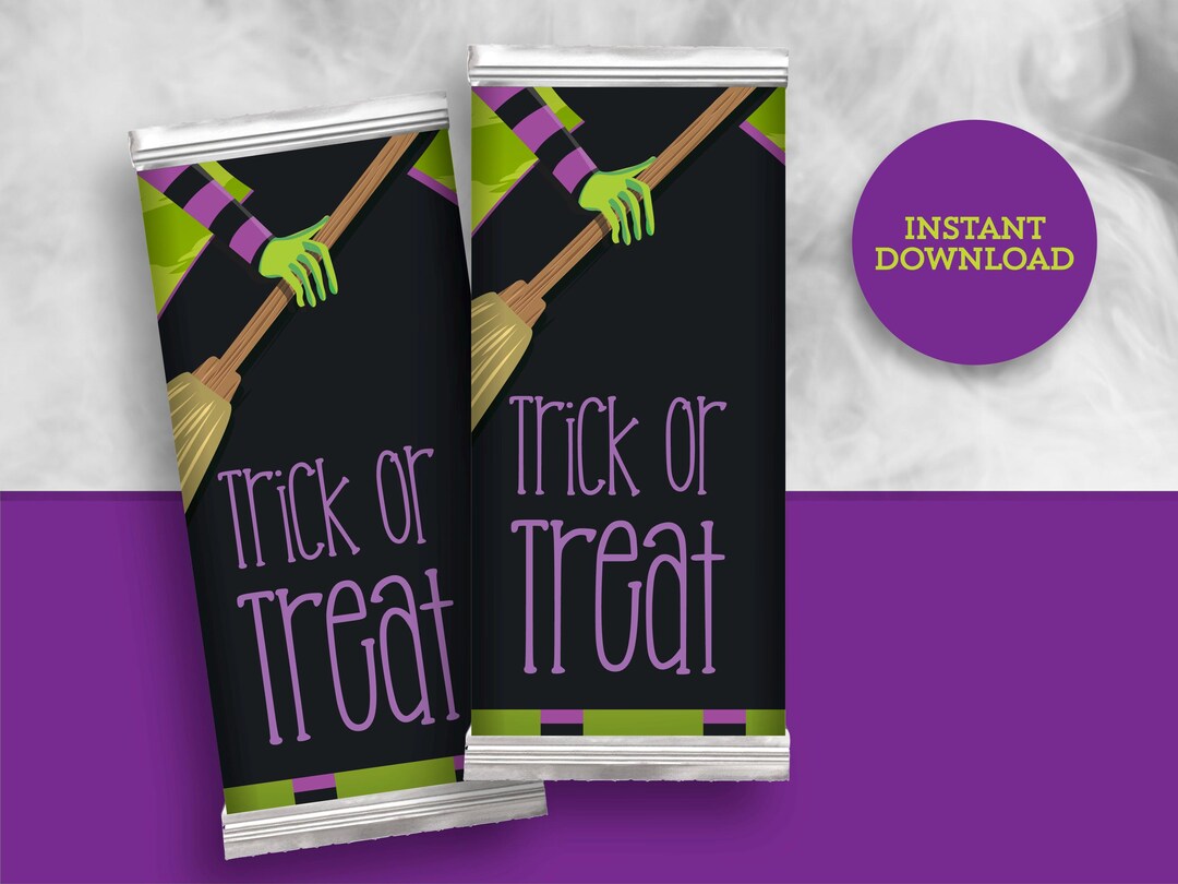 Halloween Wicked Witch Candy Bar Wrapper DIY Printable INSTANT DOWNLOAD ...