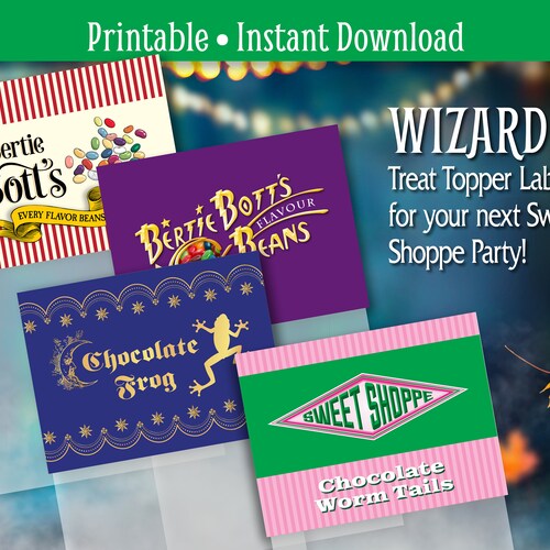 Printable Wizard Bonbon Treat Bag Topper - Etsy