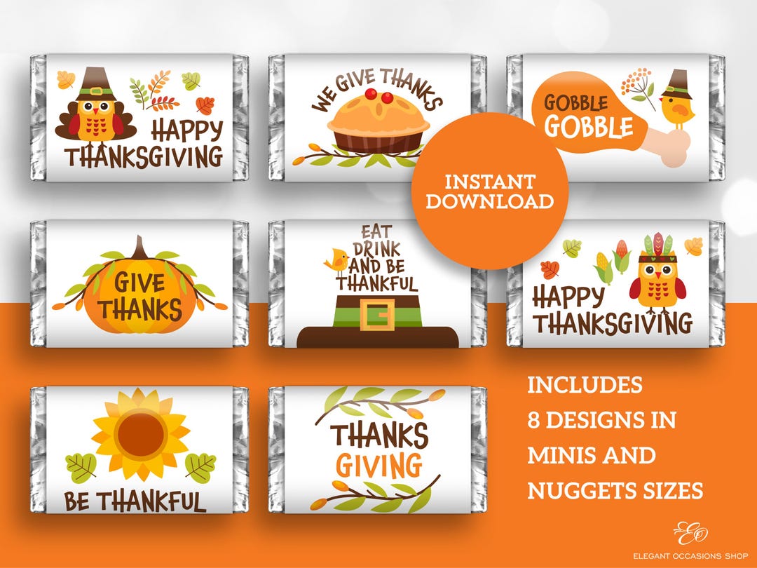 Thanksgiving Miniature Candy Bar Wrapper Bundle DIY Party Favor ...