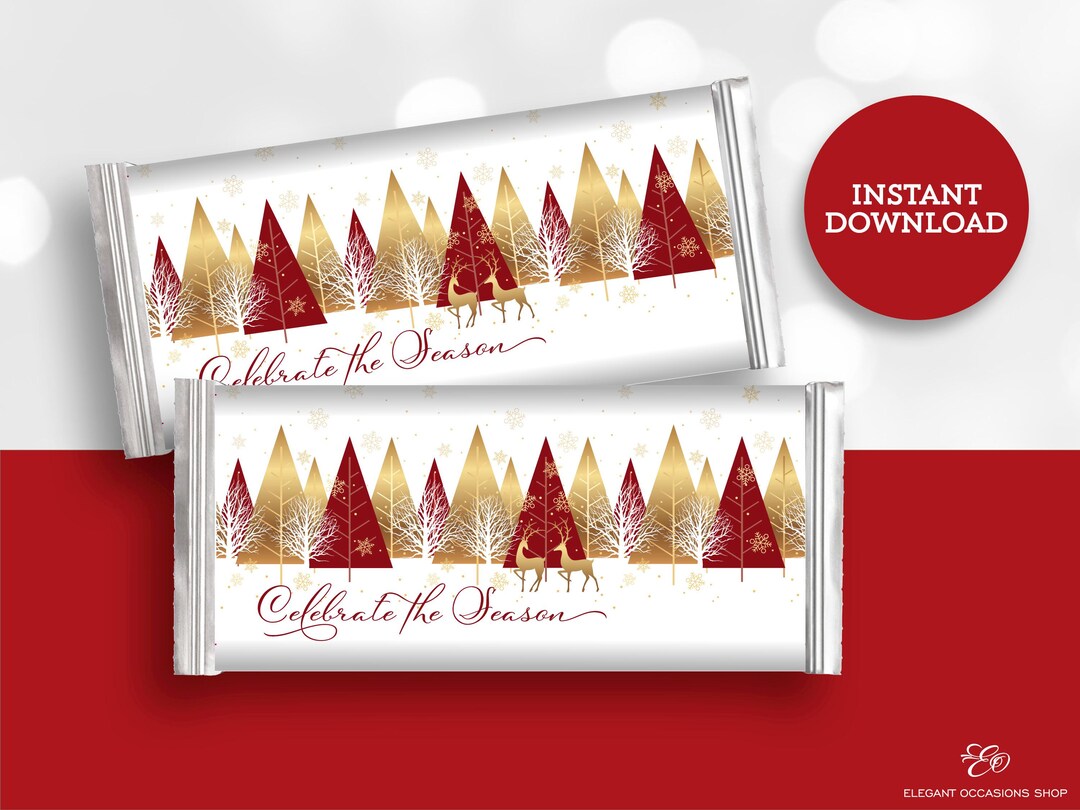 Christmas Celebrate the Season Candy Bar Wrapper for Christmas Holiday ...