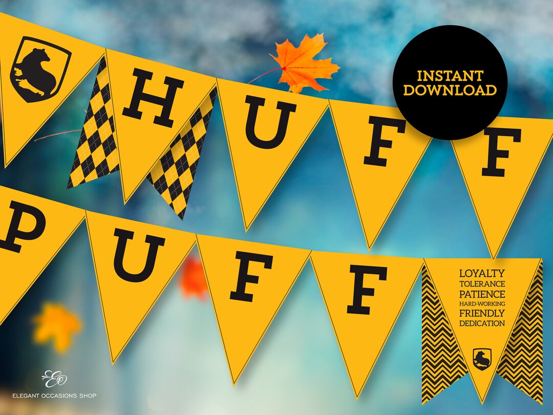 Wizard House Party Banner for Birthday or Halloween Party DIY Printable ...