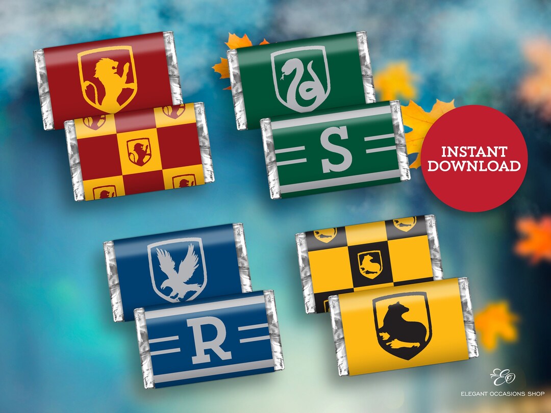 Wizard House Miniature Candy Bar Wrappers for Birthday or Halloween ...