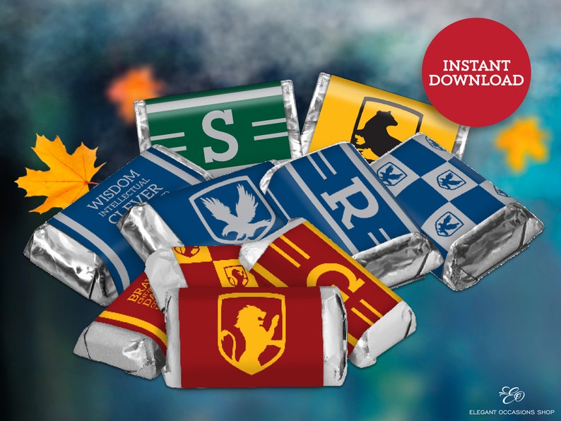 Wizard House Miniature Candy Bar Wrappers for Birthday or Halloween ...