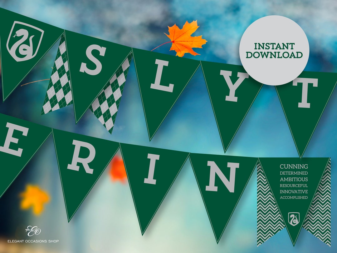 Wizard House Party Banner for Birthday or Halloween Party DIY Printable ...