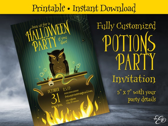 Wizard Potions Party Custom Invitation 5 X 7 for - Etsy