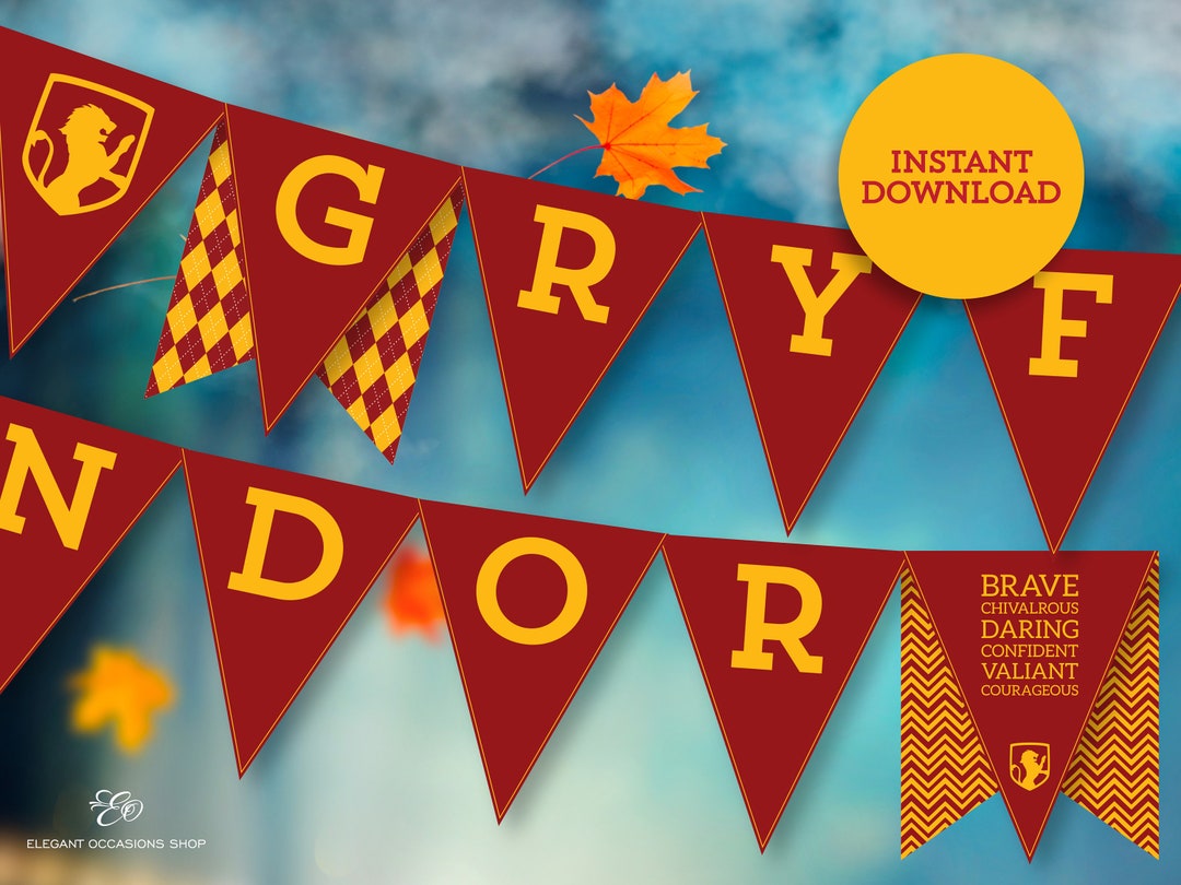 Wizard House Party Banner for Birthday or Halloween Party DIY Printable ...
