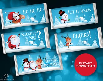 Snowman Printable Candy Bar - Etsy