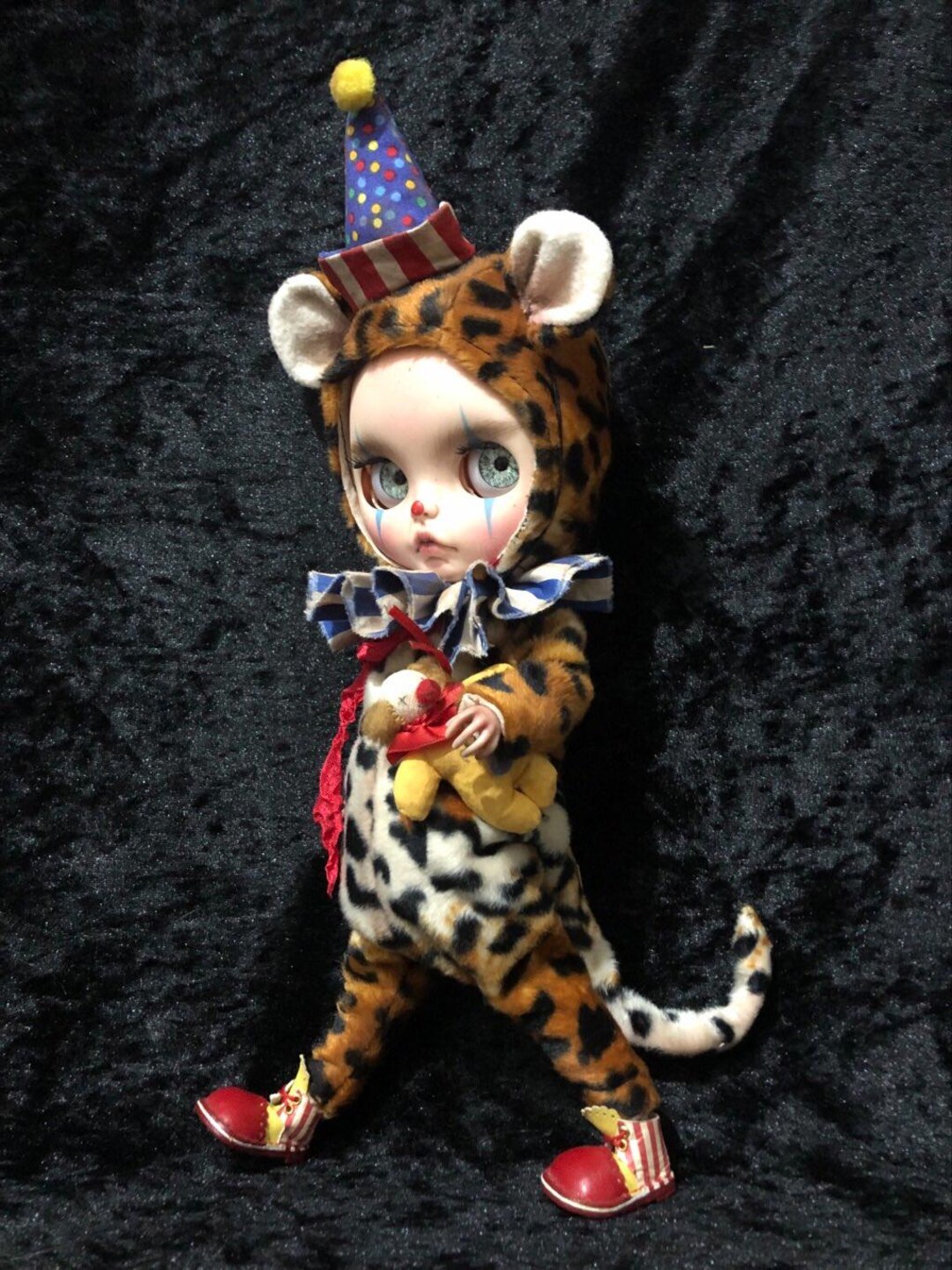 Handmade 4 Piece Aged Fur Vintage Look Circus Cheetah Outfit, Hat/head ...