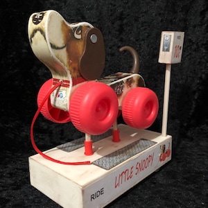 Handmade Wooden and Little Snoopy ‘ride Little Snoopy’ Coin Operated ...