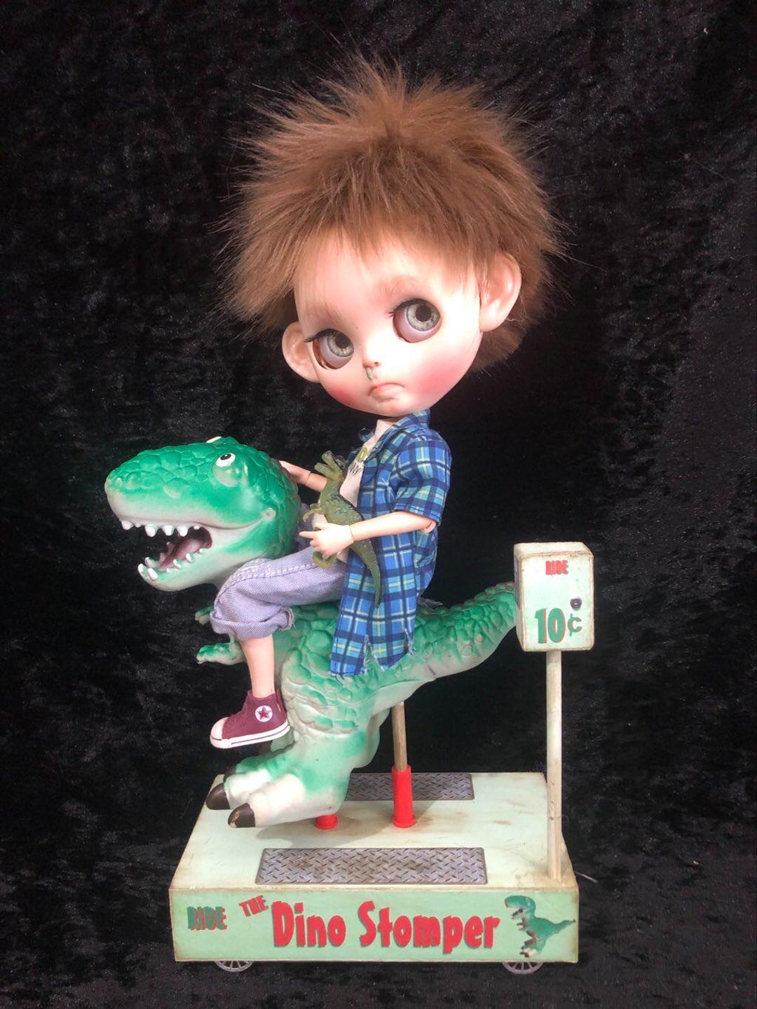 Handmade Wooden and Dinosaur Toy ‘ride Dino Stomper’ Coin Operated Look ...
