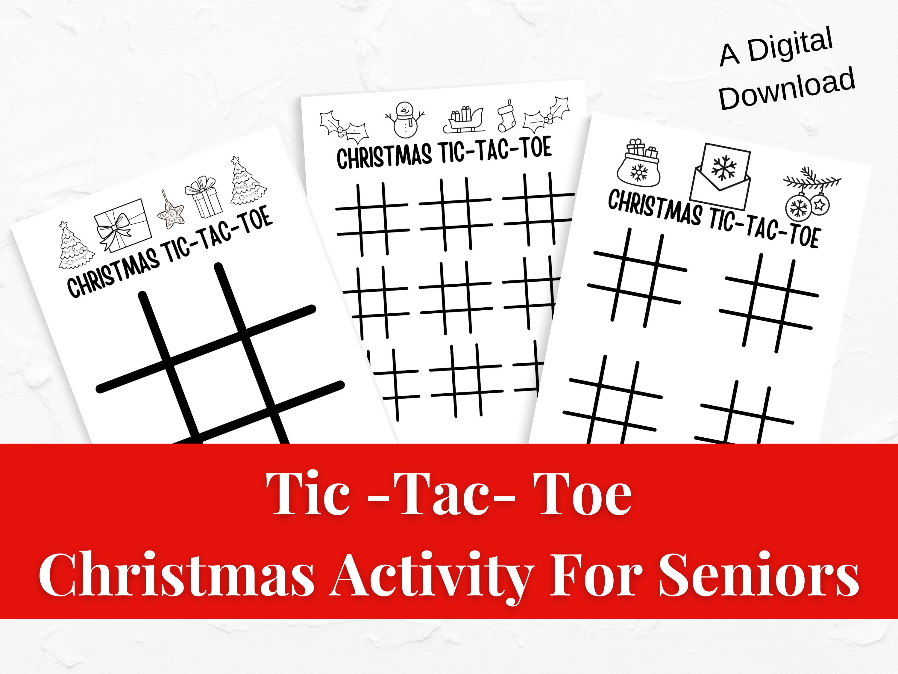 CHRISTMAS Printable Tic Tac Toe Game for the Whole Family Good for ...