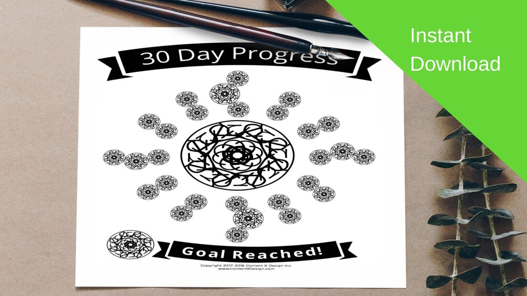 30 Day Progress Sheet Download - Coloring Goal Sheet - Smash Your Goals ...