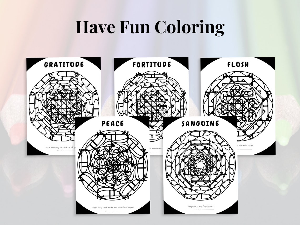 Mandala Coloring Worksheets -THE EMPOWER COLLECTION From Mantra Mandala ...