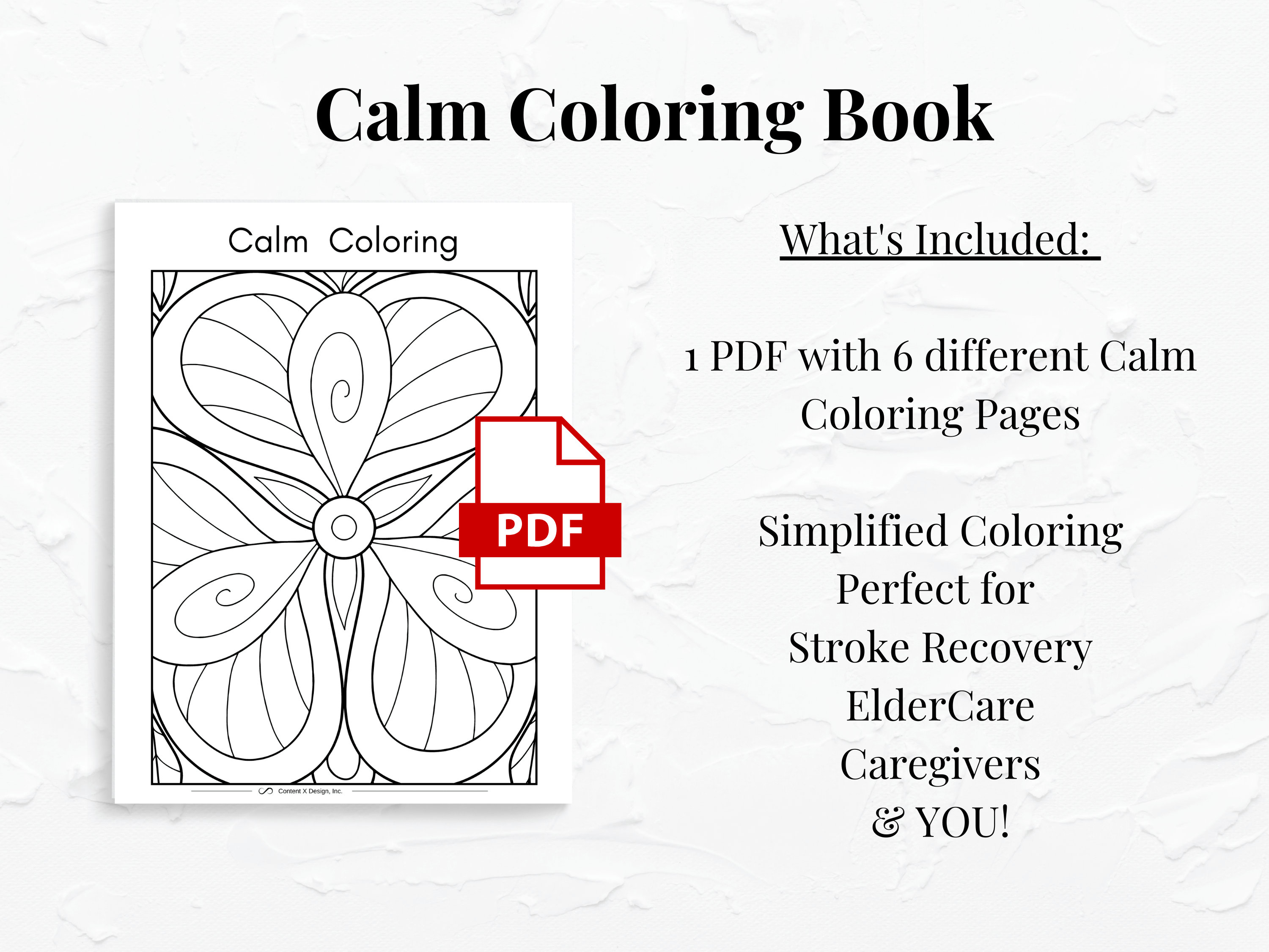 Calm Coloring Pages, Abstract Coloring Books - 6 Easy Coloring Pages ...