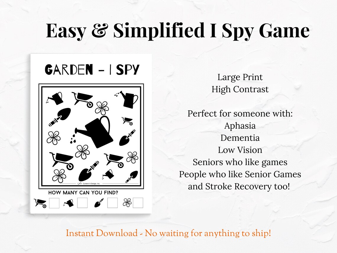 I Spy GARDEN | Easy I Spy Game| Large Print I Spy | Dementia Games ...