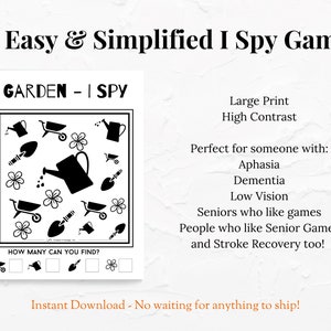 I Spy GARDEN | Easy I Spy Game| Large Print I Spy | Dementia Games ...