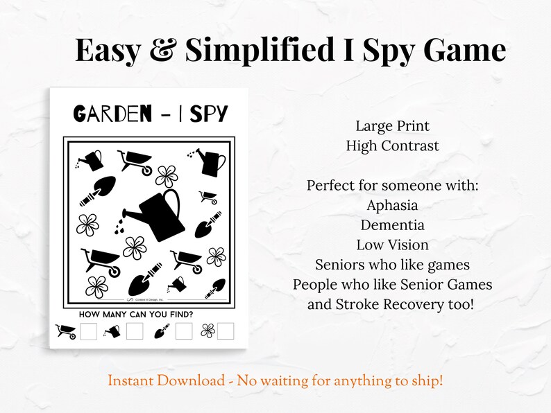 I Spy GARDEN | Easy I Spy Game| Large Print I Spy | Dementia Games ...