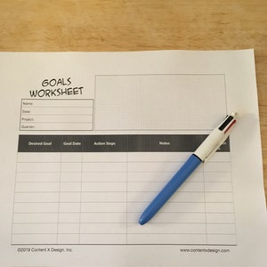 Goal Worksheet Planner Printable - Instant Download - Goal Sheet ...